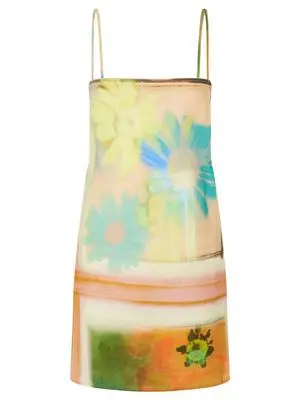 Staud Laura Printed Linen Mini Dress - Multi