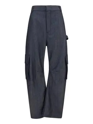 Balenciaga Printed Cargo Pants - Blue