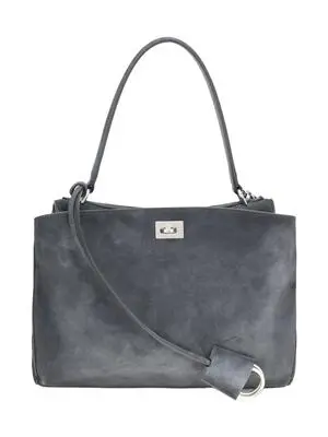 Balenciaga Small Rodeo Handbag In Suede Calfskin And Smooth Calfskin - Gray
