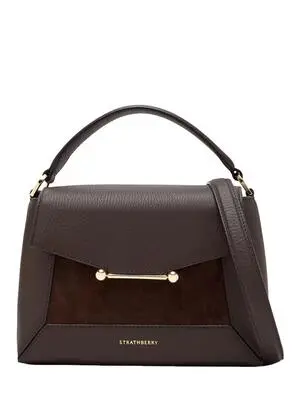 Strathberry Paneled Top Handle Bag - Brown