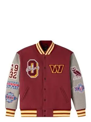 OVO X Nfl Washington Commanders Wool Varsity Jacket - Red