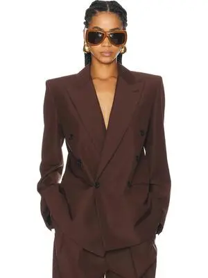 Saint Laurent Double Breasted Blazer - Chocolat