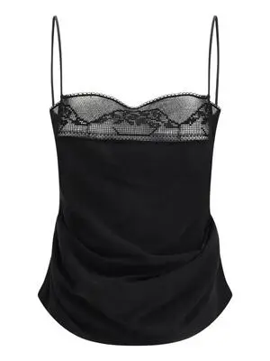 MAGDA BUTRYM Magda Butrym Silk Draped Top With Lace Embellishment