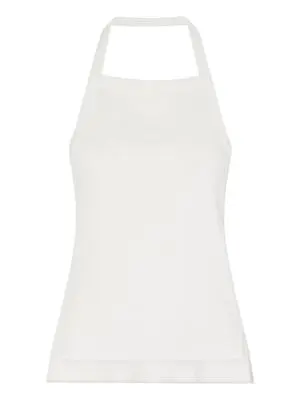 Ossou OSSOU Clovis Cotton Jersey Halterneck Tank Neutrals