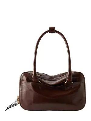 Marni Bauletto Small Leather Tote - Brown