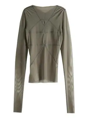 Rick Owens Long Sleeve Sheer Top - Pearl