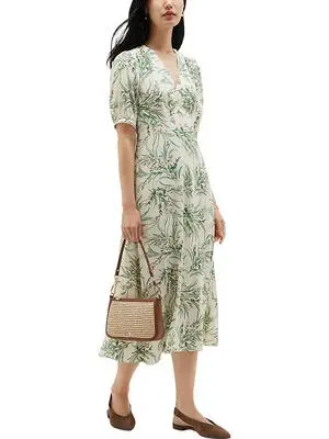 HOBBS LONDON Florentina Floral Print Midi Dress - Ivory Multi