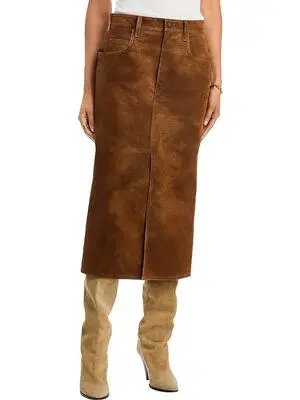 Isabel Marant Étoile Bisane Faux Leather Midi Skirt - Brown