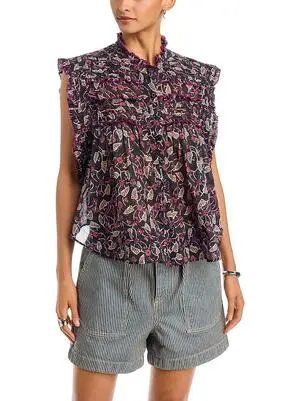 Isabel Marant Étoile Floral Print Blouse - Black/raspberry