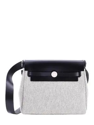 Hermès 20 Herbag Zip Toile And Leather - Black