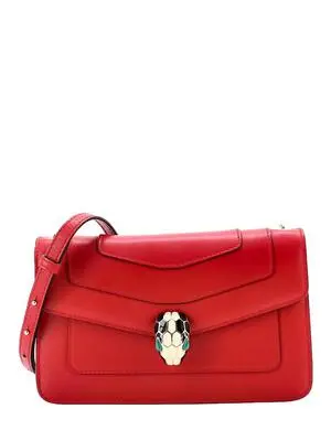 BVLGARI Small Serpenti Forever Shoulder Bag Leather - Red