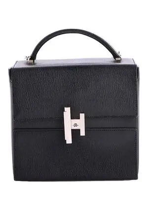 Hermès Cinhetic Top Handle Bag Chevre Mysore - Black