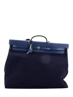 Hermès Herbag Cabine Toile And Leather - Blue