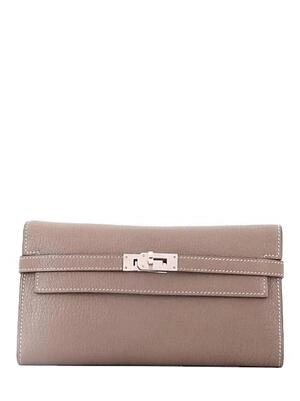 Hermès Long Kelly Wallet Chevre Mysore - Gray