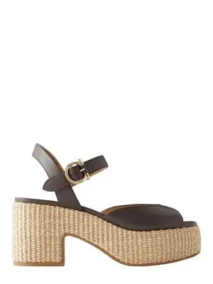 SALVATORE FERRAGAMO Ferragamo Nerea 90 Leather Platform Sandals