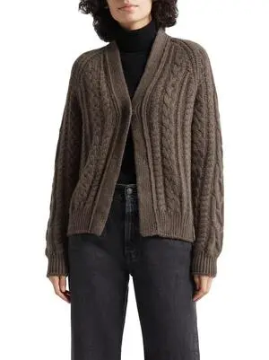 JOHNSTONS OF ELGIN Johnstons Of Elgin Mabel Cable Stitch Cashmere V-Neck Cardigan