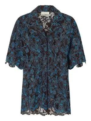 ALEMAIS Francine Guipure Lace Shirt - Brown