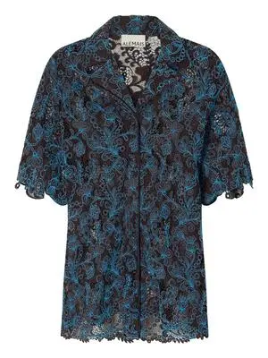 ALEMAIS Francine Guipure Lace Shirt - Brown