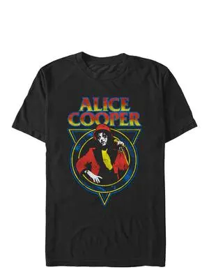 ALICE COOPER Retro Snakeskin Logo Short Sleeve Graphic T-shirt - Black