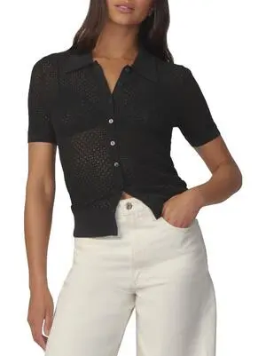 Joe's Jeans Davey" Open Stitch Cardigan - Black
