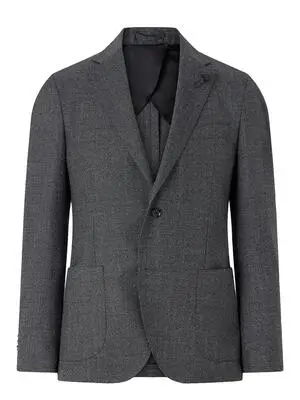 LARDINI Double-breasted Wool Suit Jacket - Gray