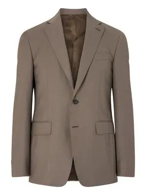 Canali Kei Wool Suit Jacket - Brown