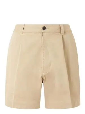DRAKE'S Drake's Pleated Cotton Twill Chino Shorts
