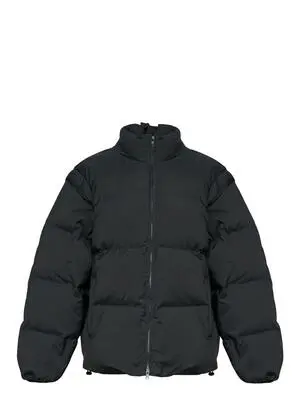 MAISON MARGIELA Short Down Puffer Jacket With Zip Front And Elasticated Cuffs - Black