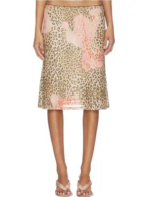 WITH HARPER LU With Harper Lu Mesh Midi Skirt