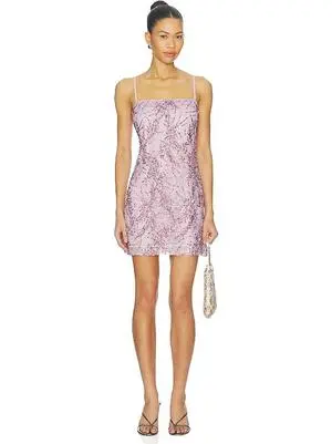 WITH HARPER LU With Harper Lu Lavender Lace Embellished Mini Dress