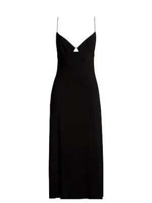 Liviana Conti Viscose And Elastane Maxi Slip Dress - Black