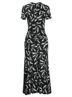Rabanne Floral Print Viscose & Elastane Midi Dress - Black