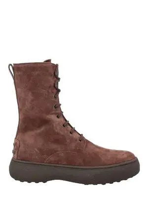 TOD'S Chocolate Suede Lace-up Ankle Boots - Brown