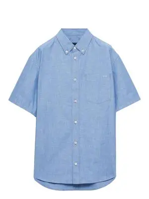 Prada Short-sleeved Chambray Shirt - Light Blue