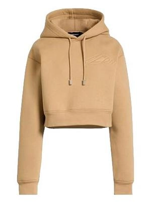 Dsquared2 Cropped Hoodie With Logo Detail - Sand