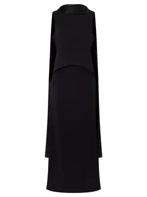 Solace London Solace London Annie Satin-Trimmed Crepe Gown Black