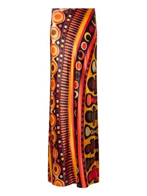 Emilio Pucci Printed Maxi Skirt - Orange