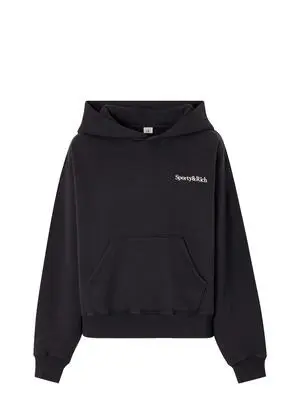 SPORTY & RICH Embroidered Cotton Sweatshirt - Black