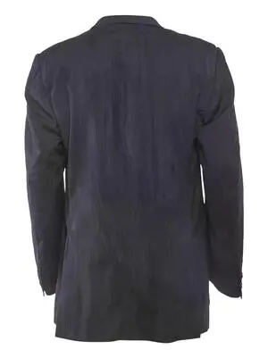 Burberry Single-breasted Pinstripe Wool Blazer - Blue
