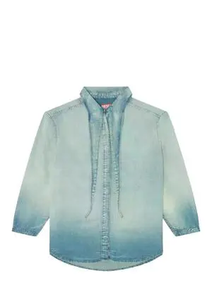 DIESEL® Marbled Fluid Denim Shirt - Blue