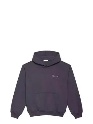 Helmut Lang Logo Embroidered Hoodie - Blue
