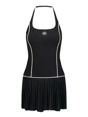 Amiri Pleated Halterneck Dress - Black