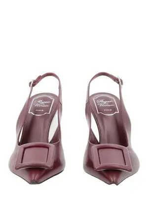 ROGER VIVIER Pointed Toe Slingback Sandals - Red