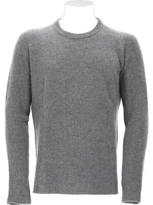 ROBERTO COLLINA ROBERTO COLLINA Red Cashmere Ribbed Crewneck Sweater Grey
