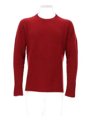 ROBERTO COLLINA ROBERTO COLLINA Red Cashmere Ribbed Crewneck Sweater Red