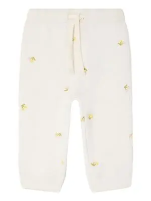 Bonpoint Embroidered Mini Trousers For Baby - Powder