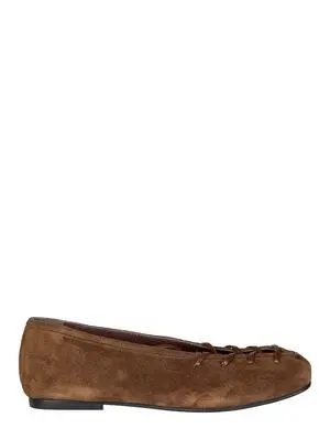 ALOHAS Laced Suede Ballerina Flats - Marrone