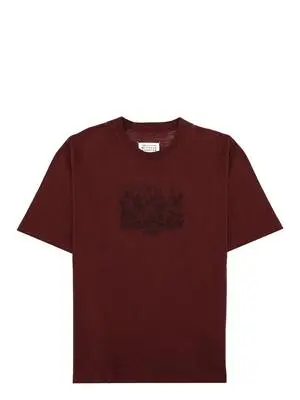 MAISON MARGIELA Graphic Cotton Crewneck T-shirt - Red