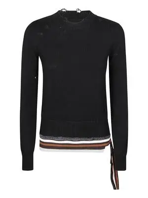 MAISON MARGIELA Striped Crewneck Sweater - Blu