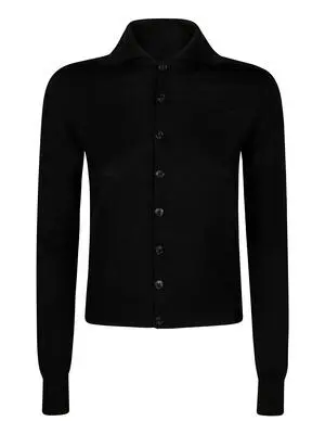 MAISON MARGIELA Knitted Shawl Collar Cardigan - Nero